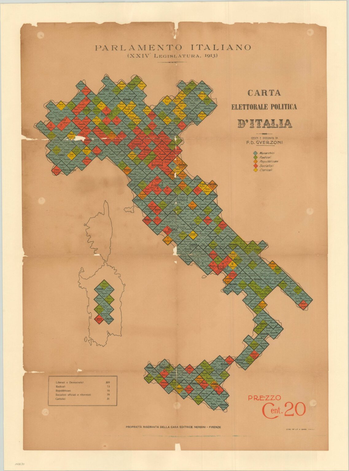 Mapa electoral de Italia (1913) - Mapas Milhaud