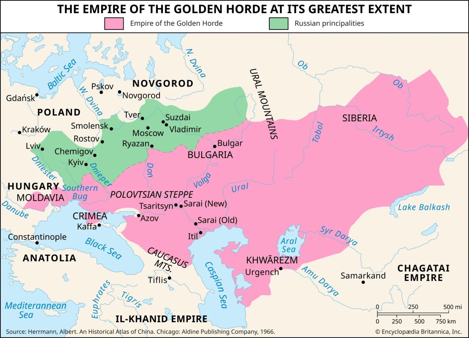 Mapa de la Horda de Oro (1310) - Mapas Milhaud
