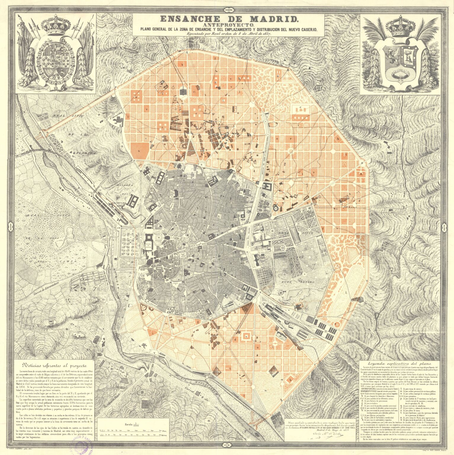 Anteproyecto del Ensanche de Madrid (1861) - Mapas Milhaud